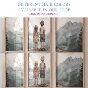 Brother & Sister Wall Art, Boy and Girl Print, Sibling Art, Set of 3 ...