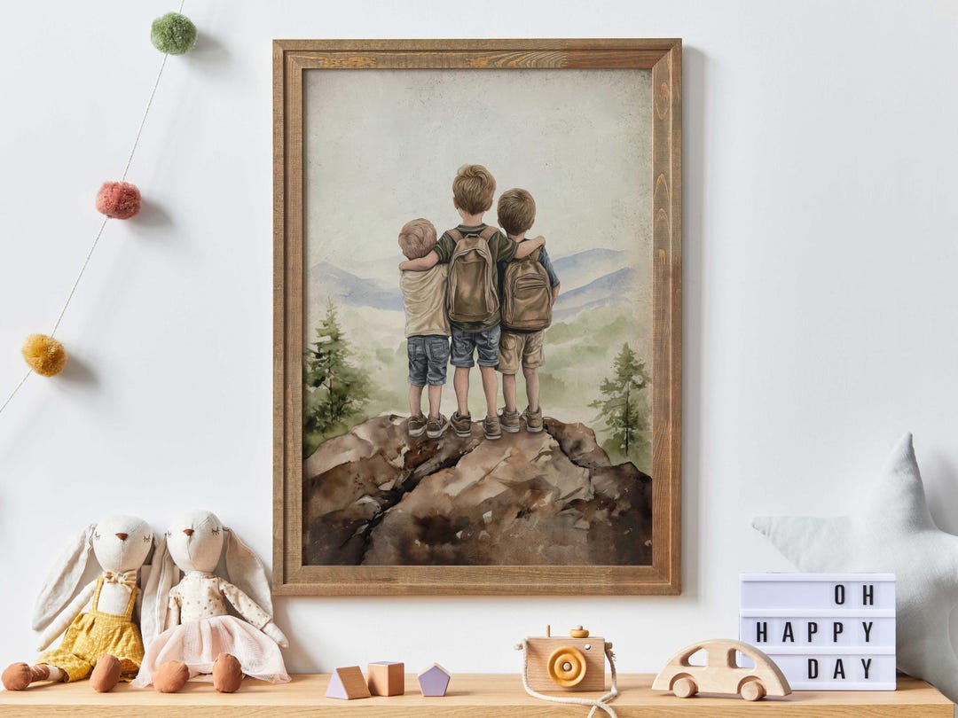 Three Brothers Print, Three Sons Art, Brother Room Wall Art, Brother ...