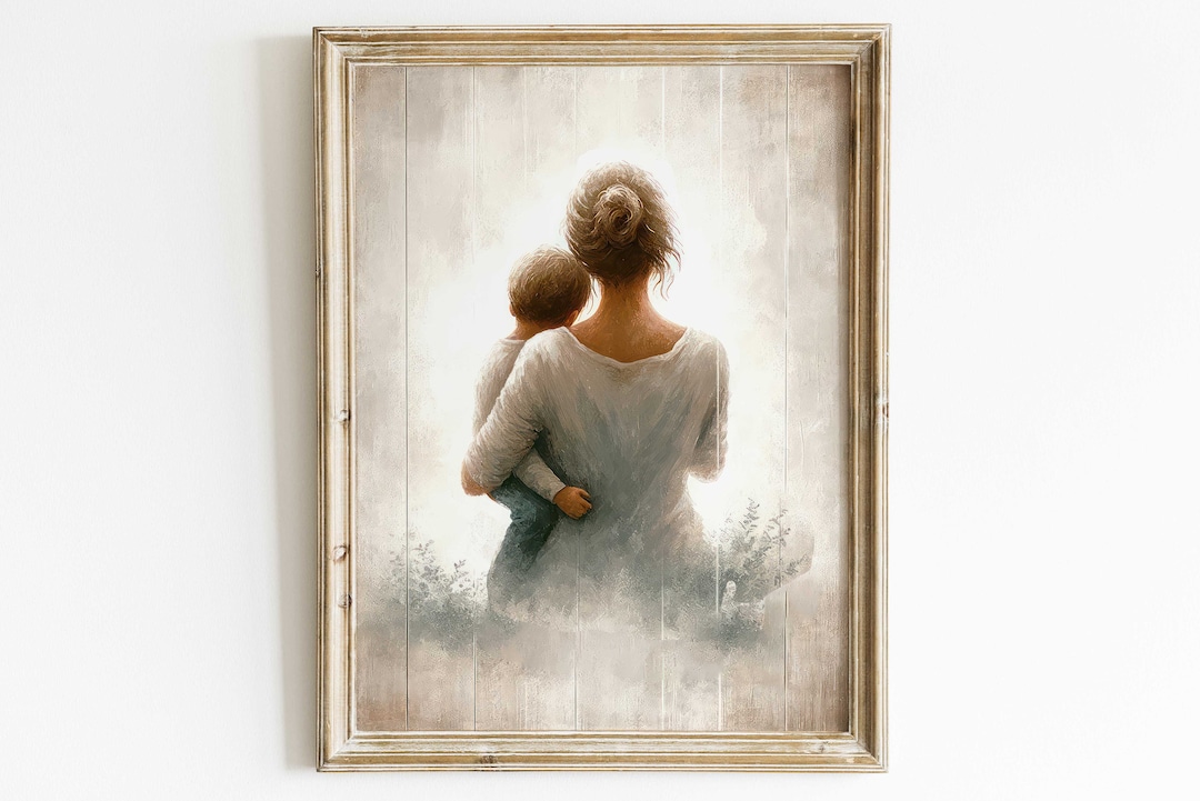 Mother and Son Wall Art, Gift for Mothers, Mom and Boy Child Art Print ...