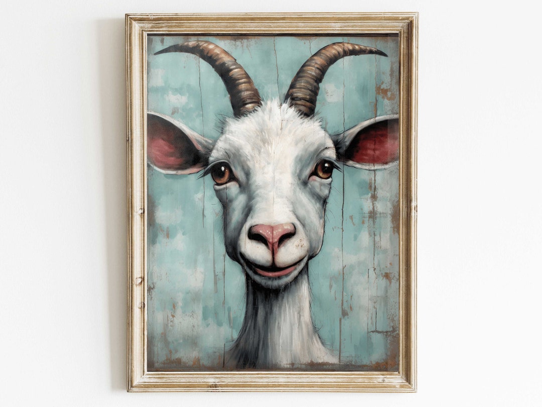 Goat Art Print, Farm Animal Wall Decor, Farmhouse Home Decor, Goat Nur ...