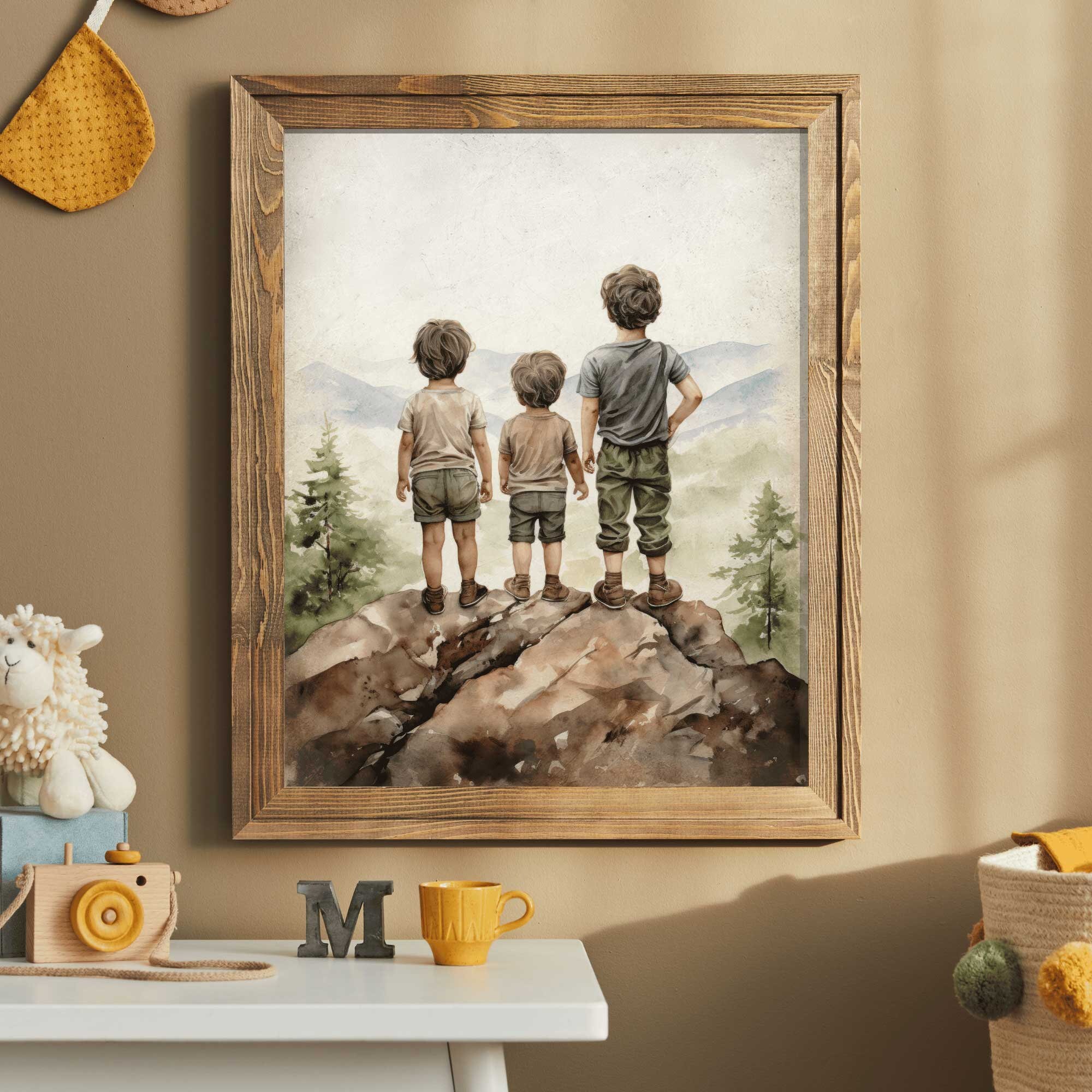 Brothers Bedroom Decor, Brothers Room Print, Three Brothers Painting ...