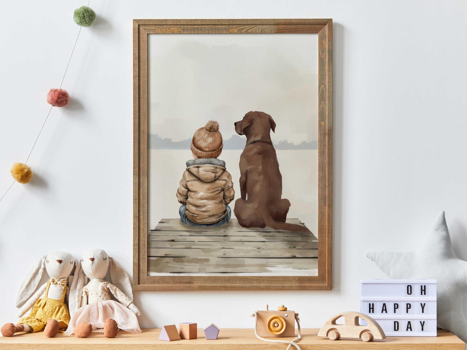 Brown Labrador Nursery Wall Art, Boys Room Dog Decor, Lab Mom Gift, Boy ...