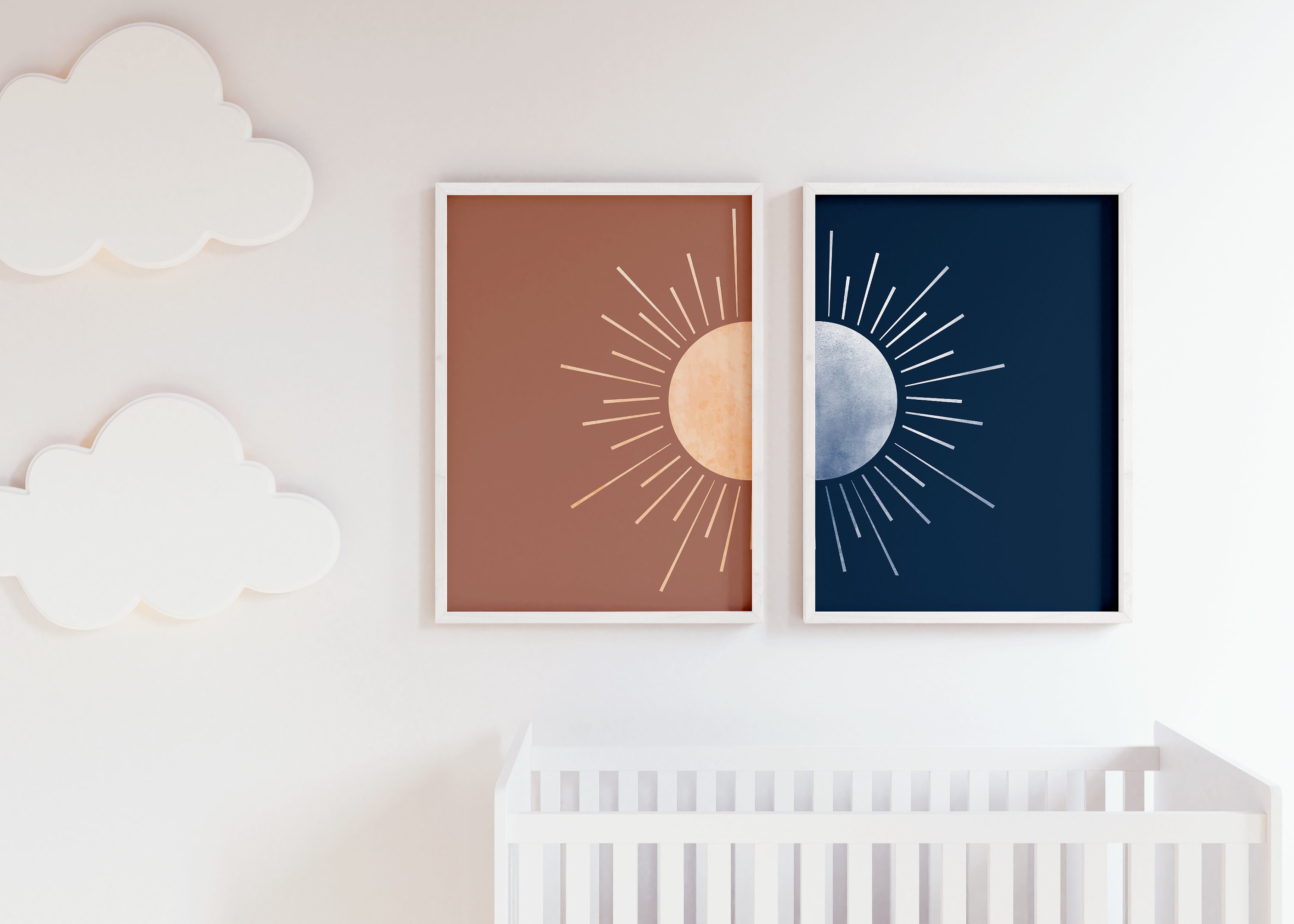 Boho Sun Digital Printable Wall Decor Set of Two Dual Sun - Etsy