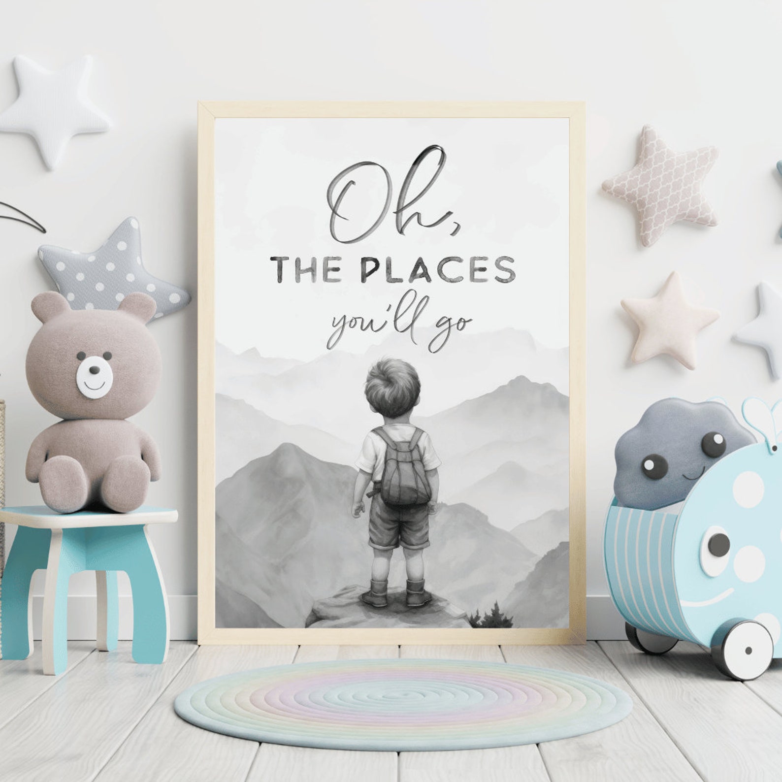 Oh the Places You'll Go, Nursery Quote Print Boy, Boy Adventure Nursery ...