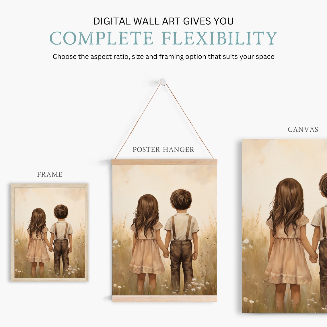 Sibling Print, Brother and Sister Wall Art, Shared Bedroom Decor, Set ...
