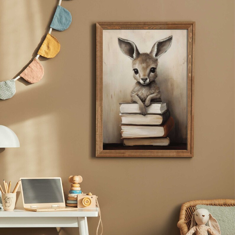 Kangaroo Print Books & Reading Decor Learning and Studying - Etsy