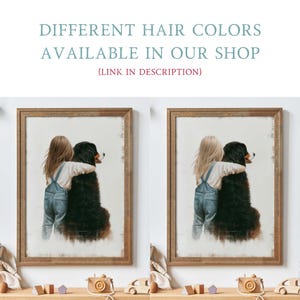 Girl & Bernese Mountain Dog Art Print, Bernese Mountain Dog Nursery Decor, Berner Sennen ...
