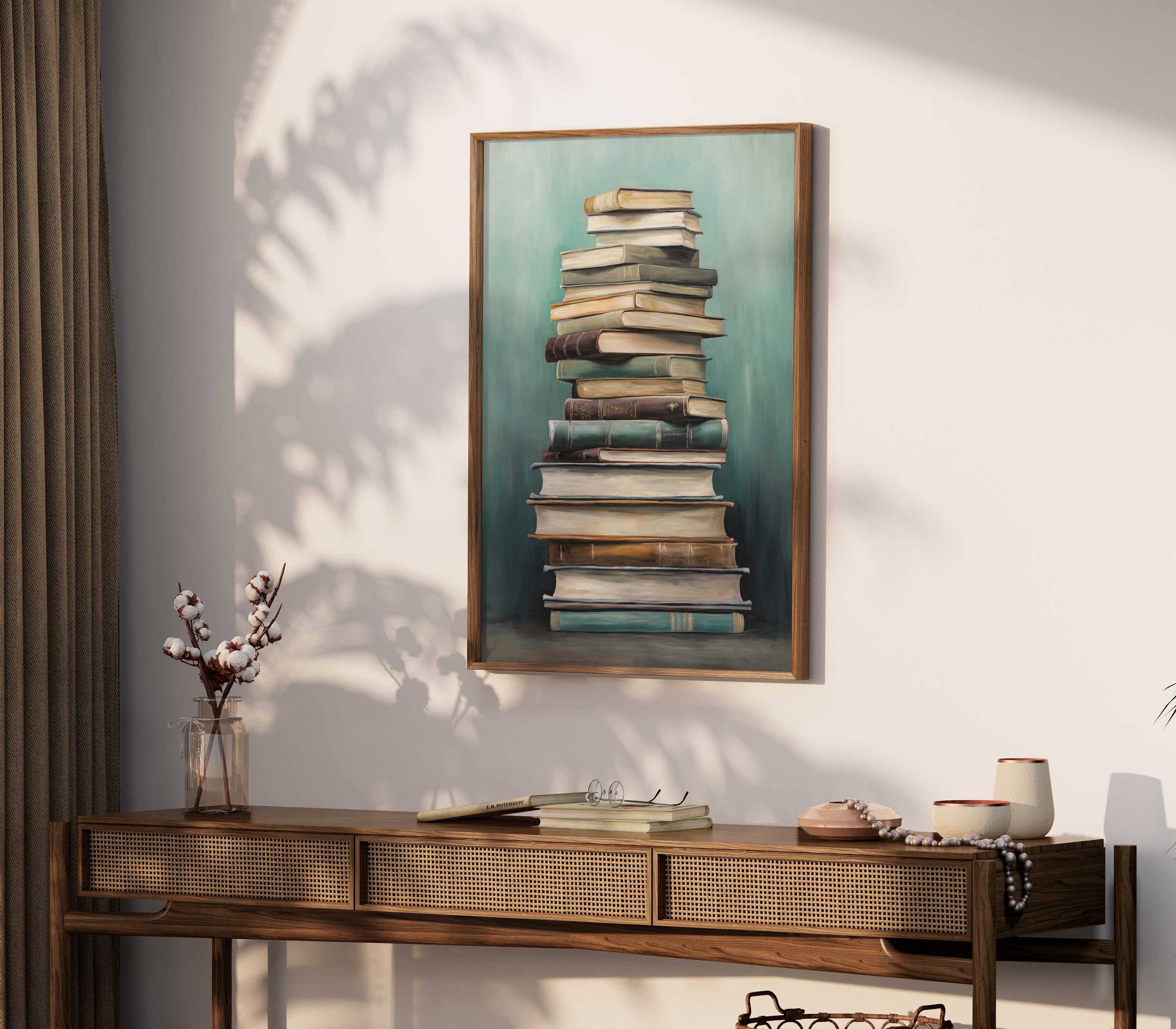 Books Wall Art, Book Lovers Art Print, Reading Book Decor, Old Books ...