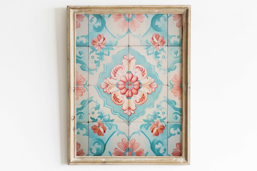 Azulejos Print, Portuguese Tile Art, Vintage Tile, Ornamental Wall ...