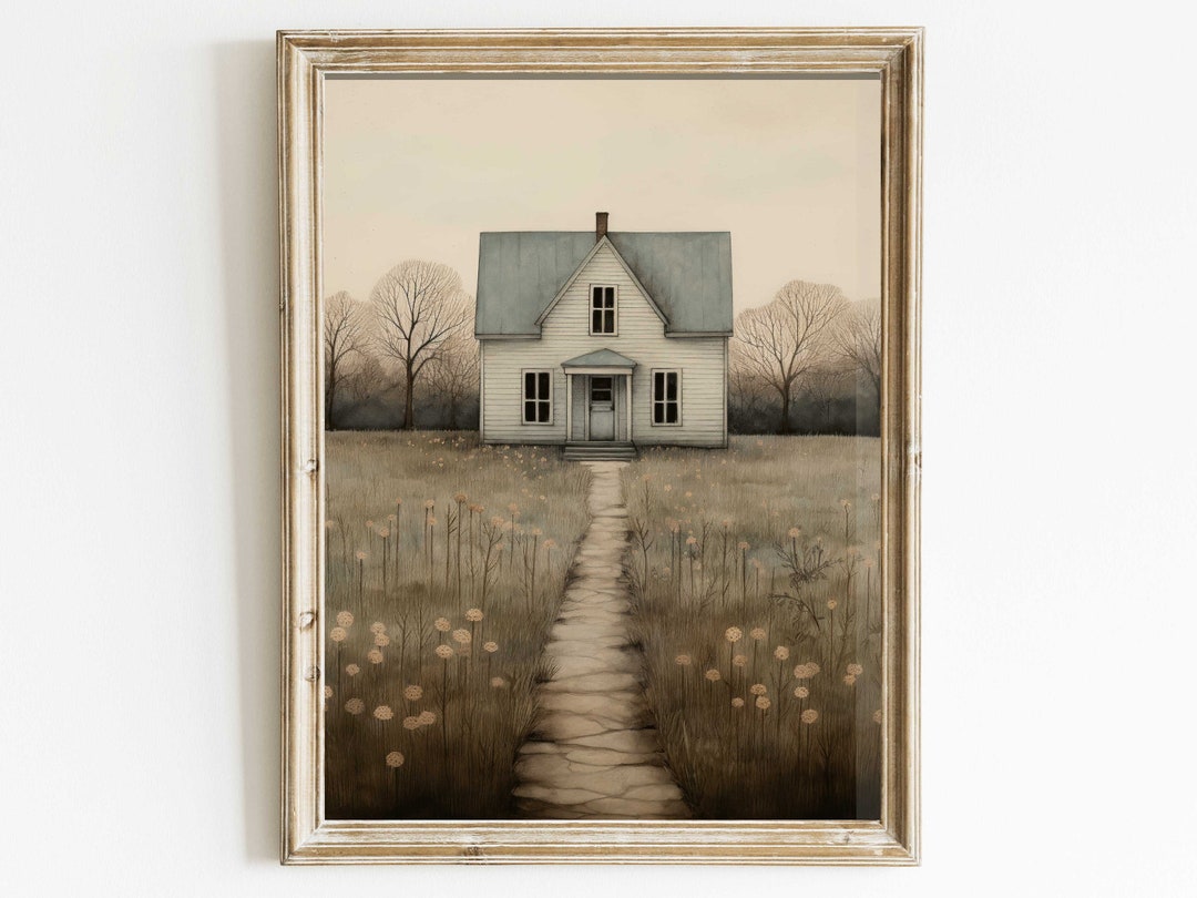 Country House Print, Countryside Wall Art, Rural Wall Art, Country ...