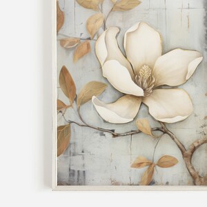 Magnolia Wall Art, Rustic Floral Wall Art, Set of 2, Magnolia Flower ...