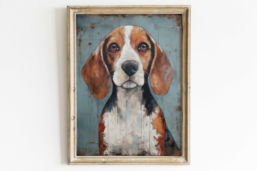 Beagle Print, Vintage Dog Wall Art, Rustic Beagle Dog Decor, Gift for ...
