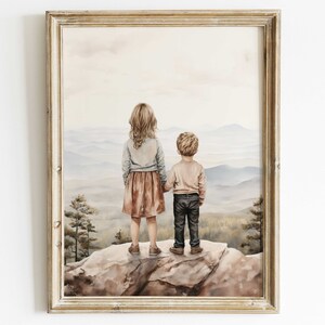 Sibling Print, Adventure Nursery Decor, Brother and Sister Shared ...