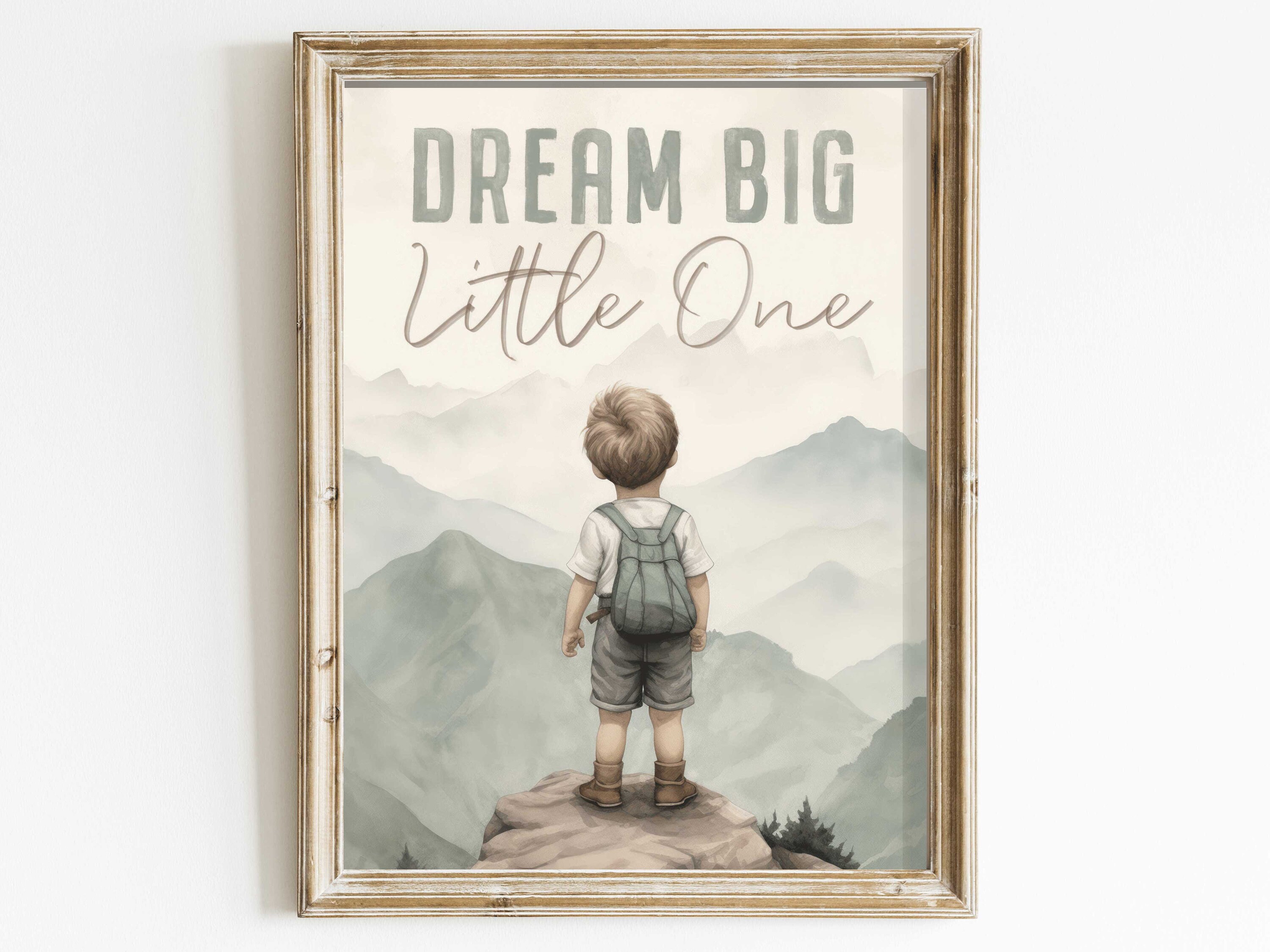 Dream Big Little One, Nursery Quote Boy, Mountain Nursery Decor, Boy ...