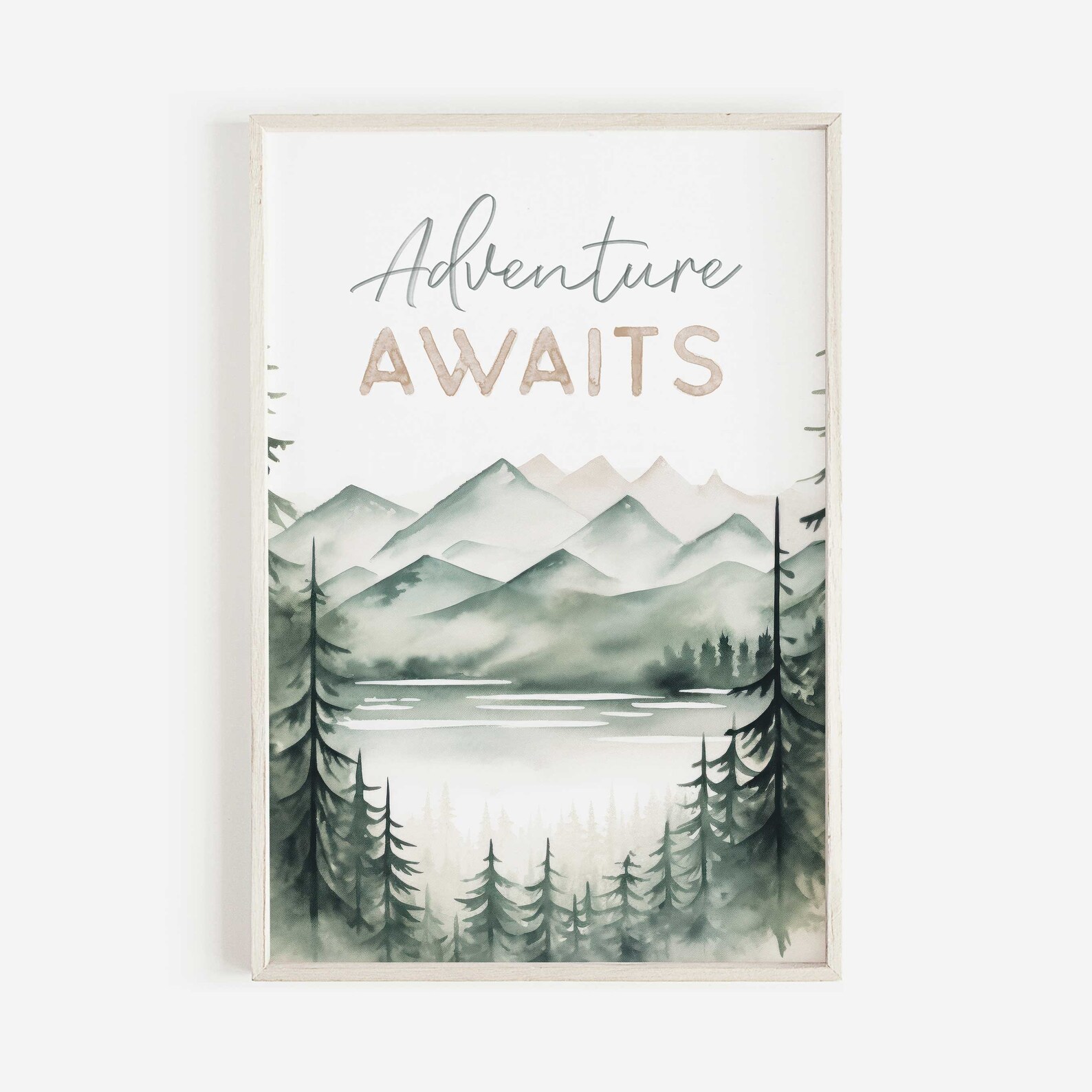 Adventure Awaits Print, Hiking & Camping Quote Wall Art, Inspirational ...
