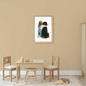 Girl & Bernese Mountain Dog Art Print, Bernese Mountain Dog Nursery Decor, Berner Sennen ...