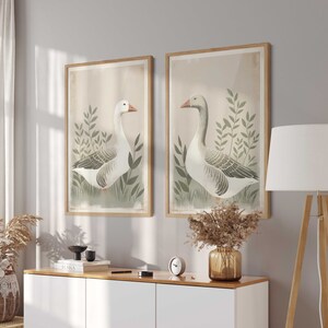 Farm Goose Wall Art, Goose Print, Vintage Farm Animal Print, Farmhouse ...