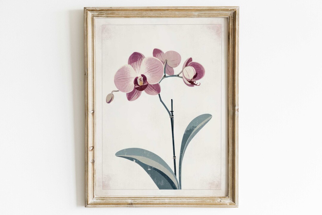 Orchid Flower Painting, Flower Wall Art, Orchid Print, Farmhouse Wall ...