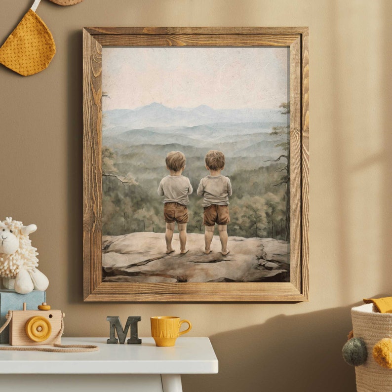 Twin Boys Wall Art, Twin Print, Brothers Print, Boy Adventure Nursery ...