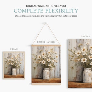 Rustic Floral Wall Art, Daisy Flower Print, Rustic Botanical Art ...