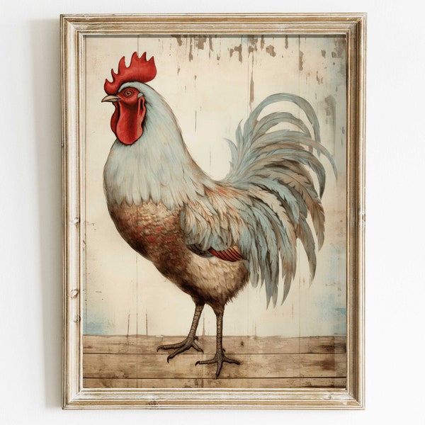 Rustic Chicken Art - Etsy