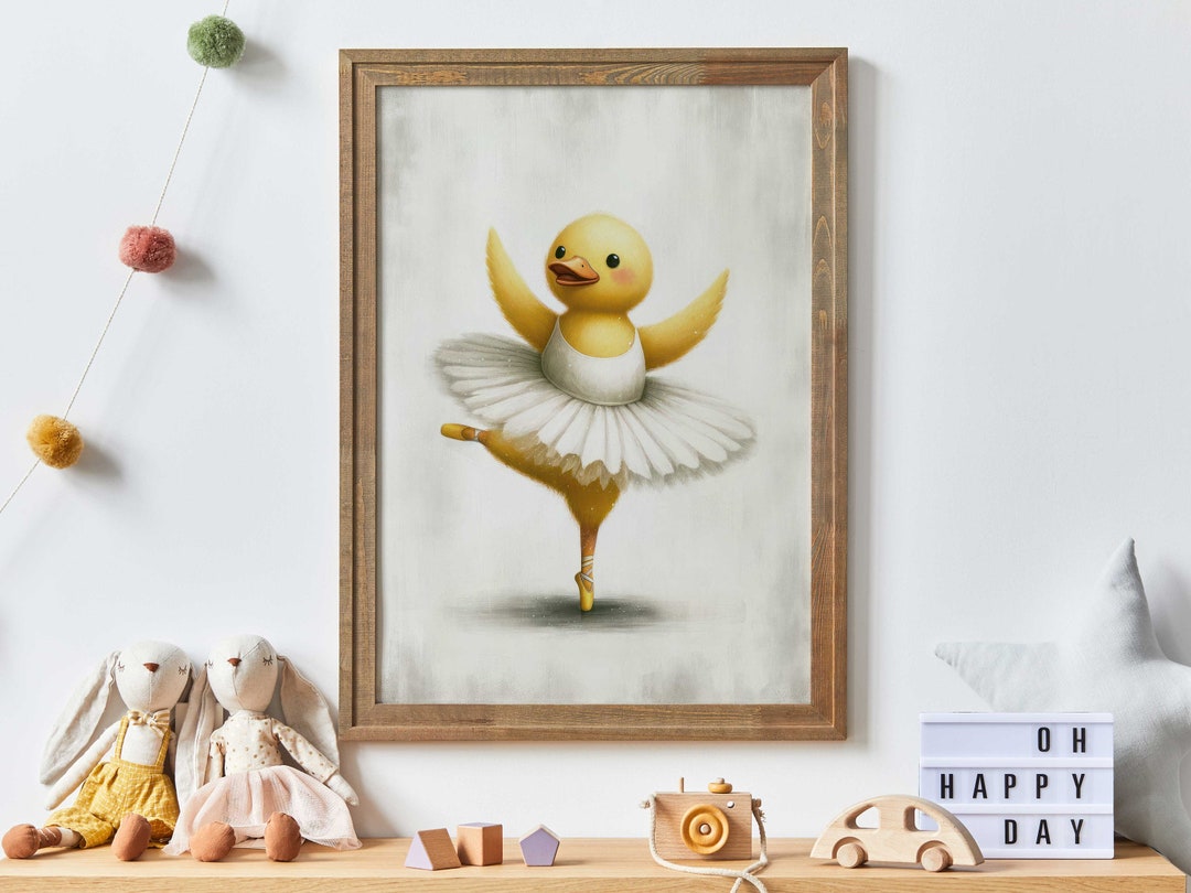 Baby Duck Nursery Decor, Yellow Duck Print, Whimsical Nursery Art ...