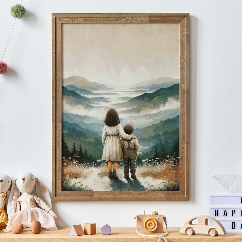 Brother and Sister Wall Art - Etsy