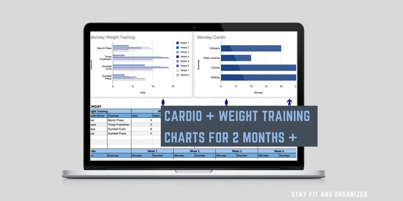 Spreadsheet Fitness Tracker, Google Sheets Template, Workout Tracker ...