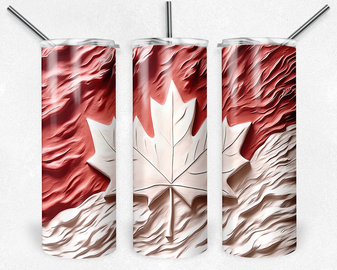 3D Maple Leaf Stainless Steel Tumbler 20/25/ or 30oz With Lid ...