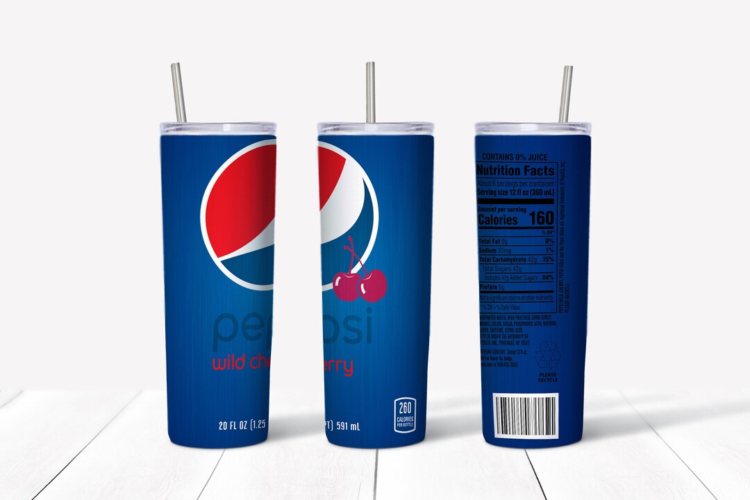 Wild Cherry Pepsi Skinny Stainless Steel Tumbler 20 Oz or 30 Oz With ...