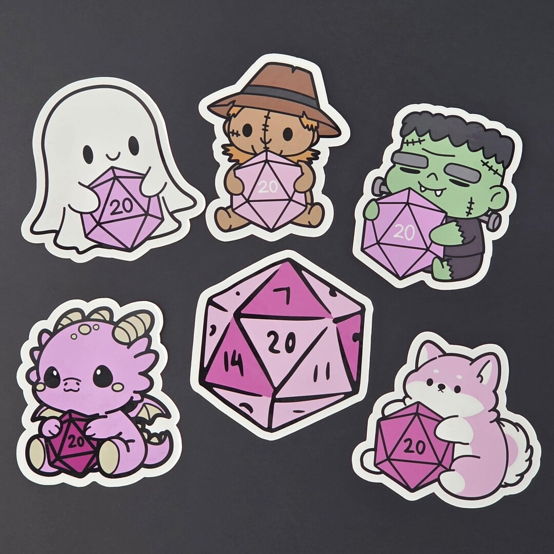 Cute D20 Sticker Set - Etsy