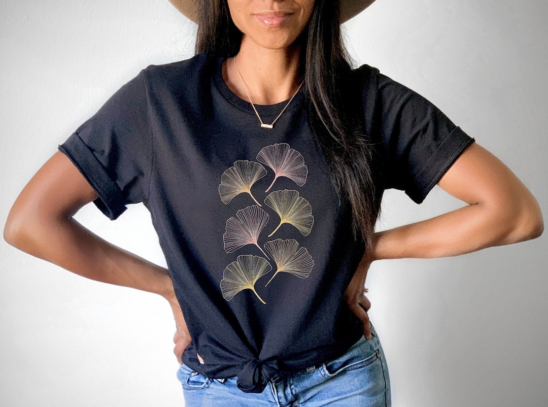 Ginkgo Leaf Shirt With Golden Ginkgo Leaves Nature Shirt Asian Leaves ...