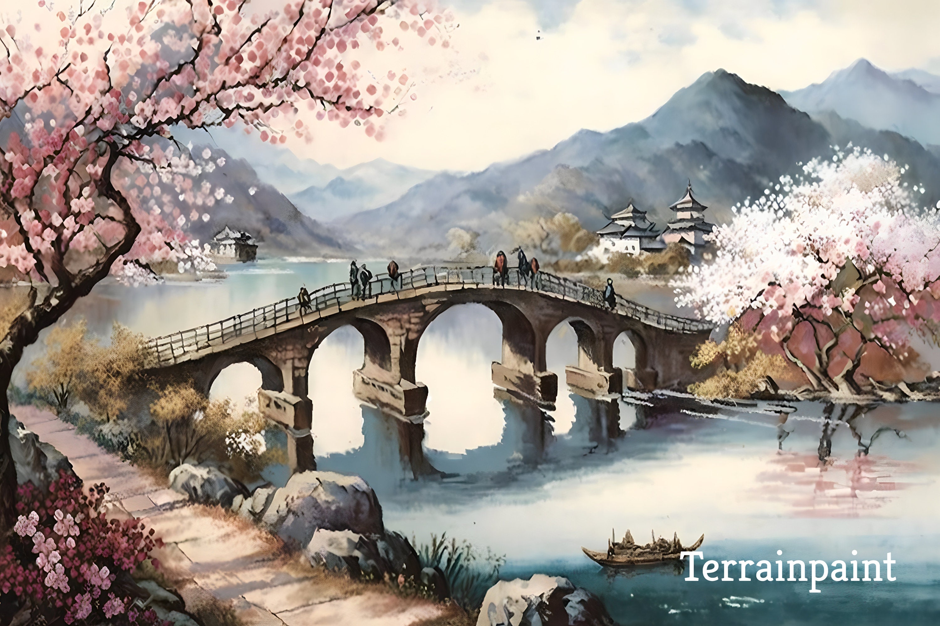 Sakura Bridge | Downloadable PRINTABLE Digital Art - Etsy