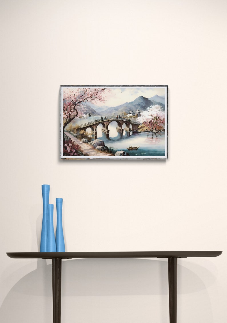 Sakura Bridge | Downloadable PRINTABLE Digital Art - Etsy