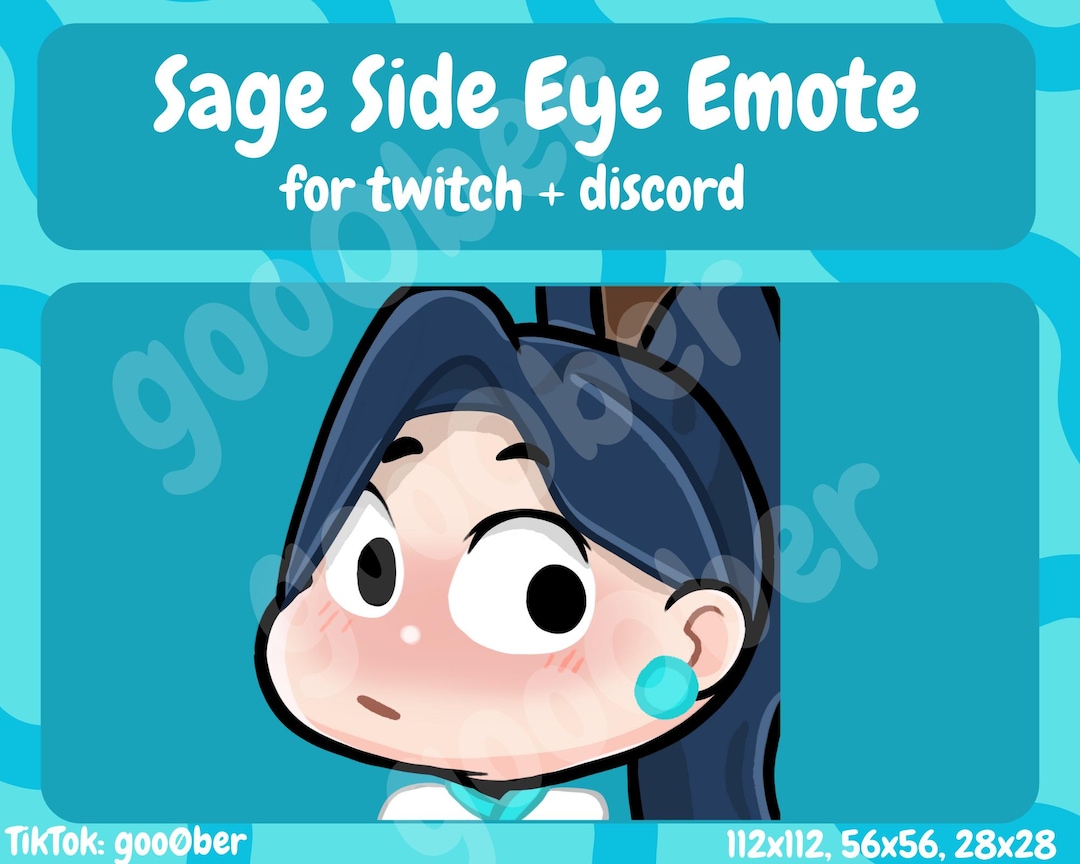 Cute Kawaii Sage Side Eye Emote and Badge for Twitch and Discord for ...