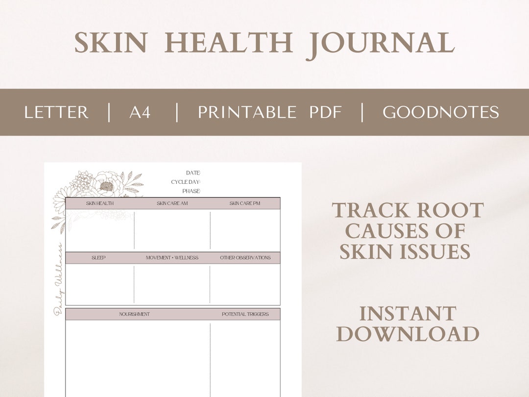 Daily Skin Health Journal | Acne Journal | Food Diary | Symptom Tracker ...