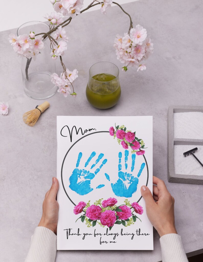 Handprint Art for Mom, Printable Handprint Gift for Mom, Gift From Kids ...