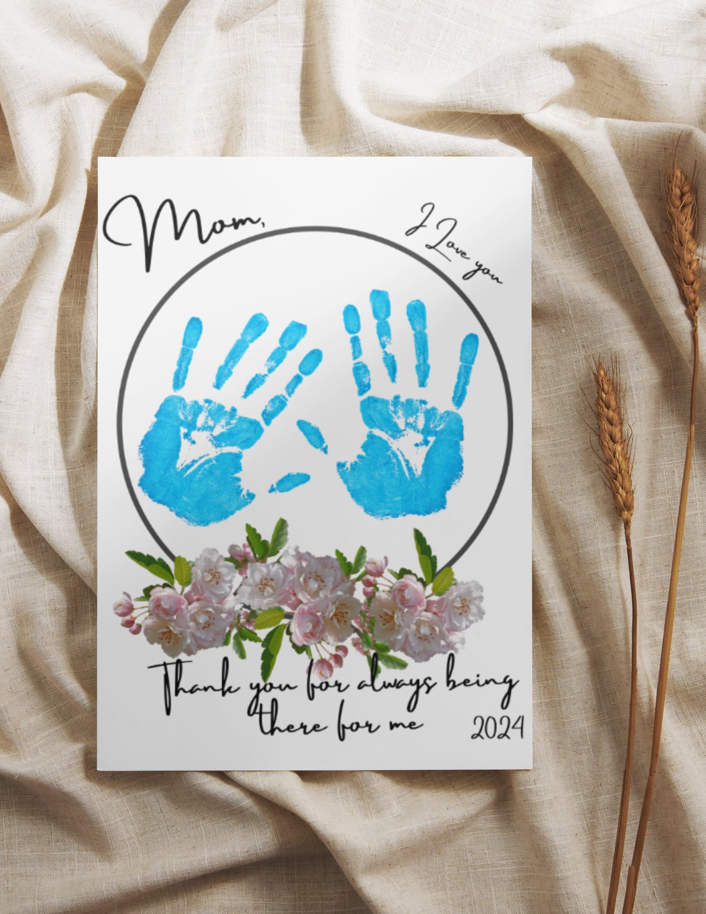 Handprint Art for Mom, Printable Handprint Gift for Mom, Gift From Kids ...