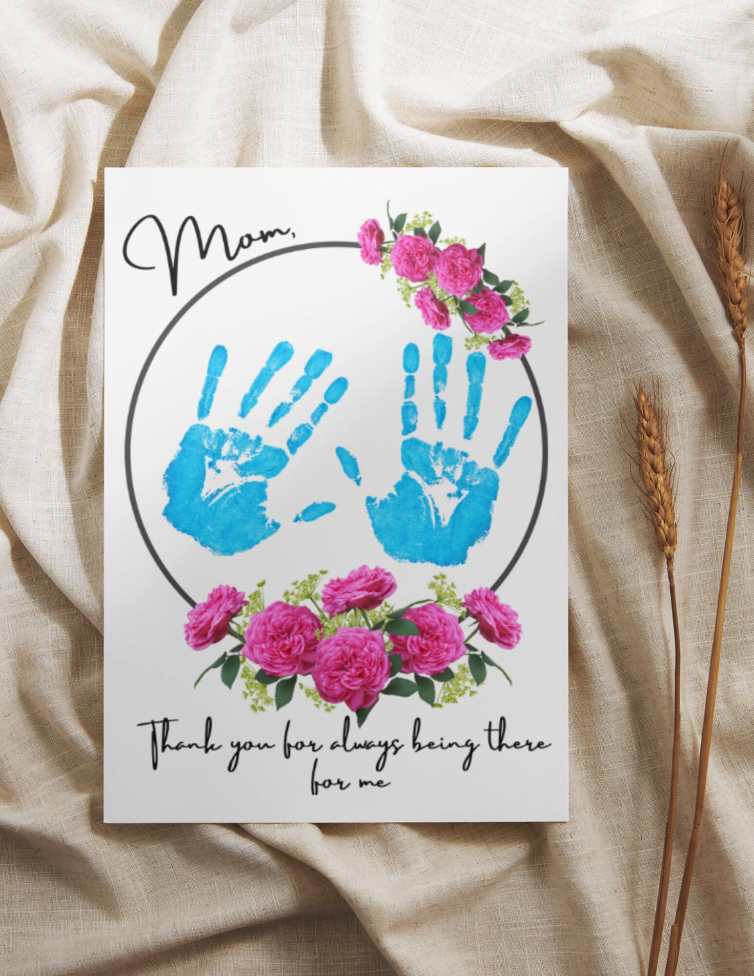 Handprint Art for Mom, Printable Handprint Gift for Mom, Gift From Kids ...