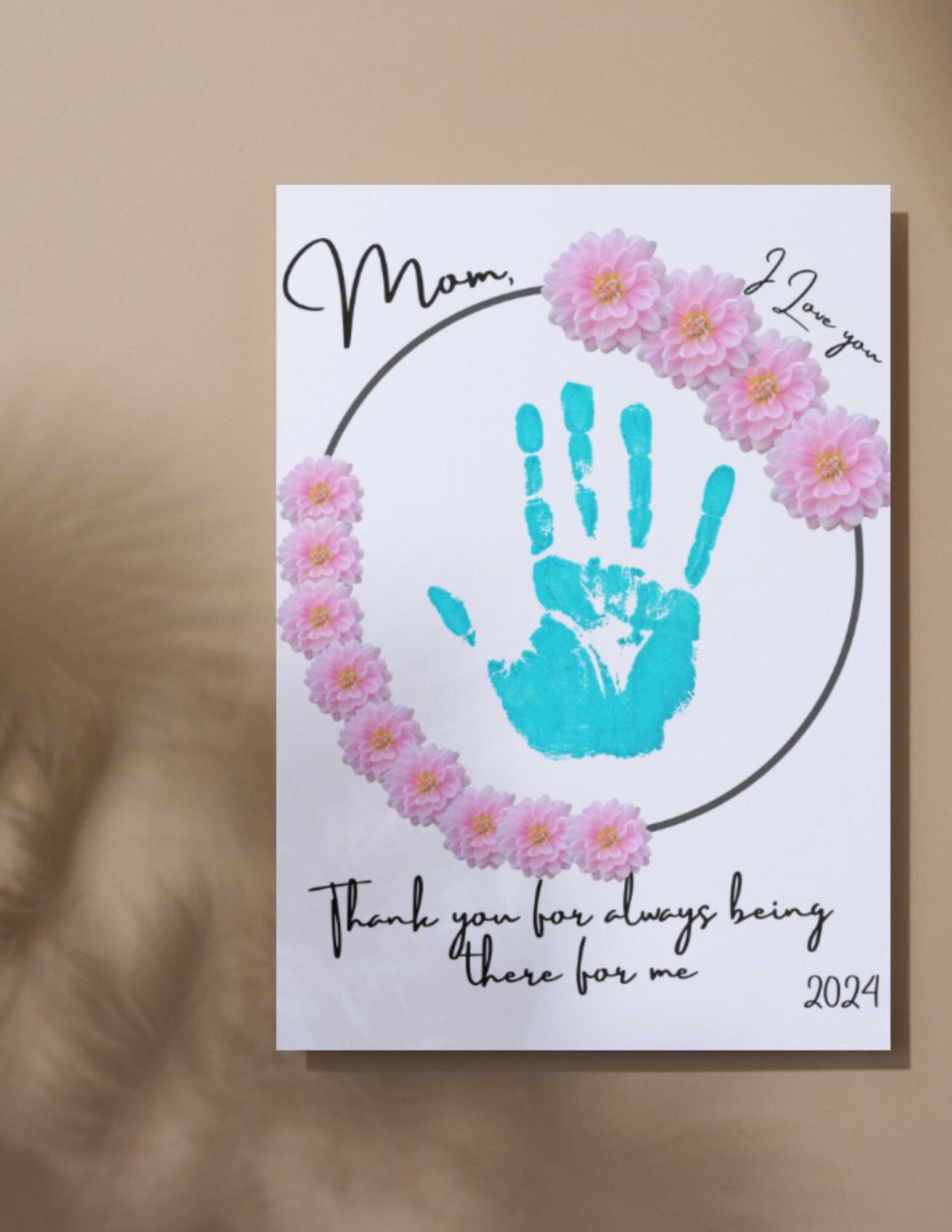 Handprint Art for Mom, Printable Handprint Gift for Mom, Gift From Kids ...