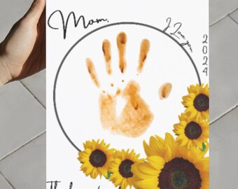 Handprint Art for Mom, Printable Handprint Gift for Mom, Gift From Kids ...