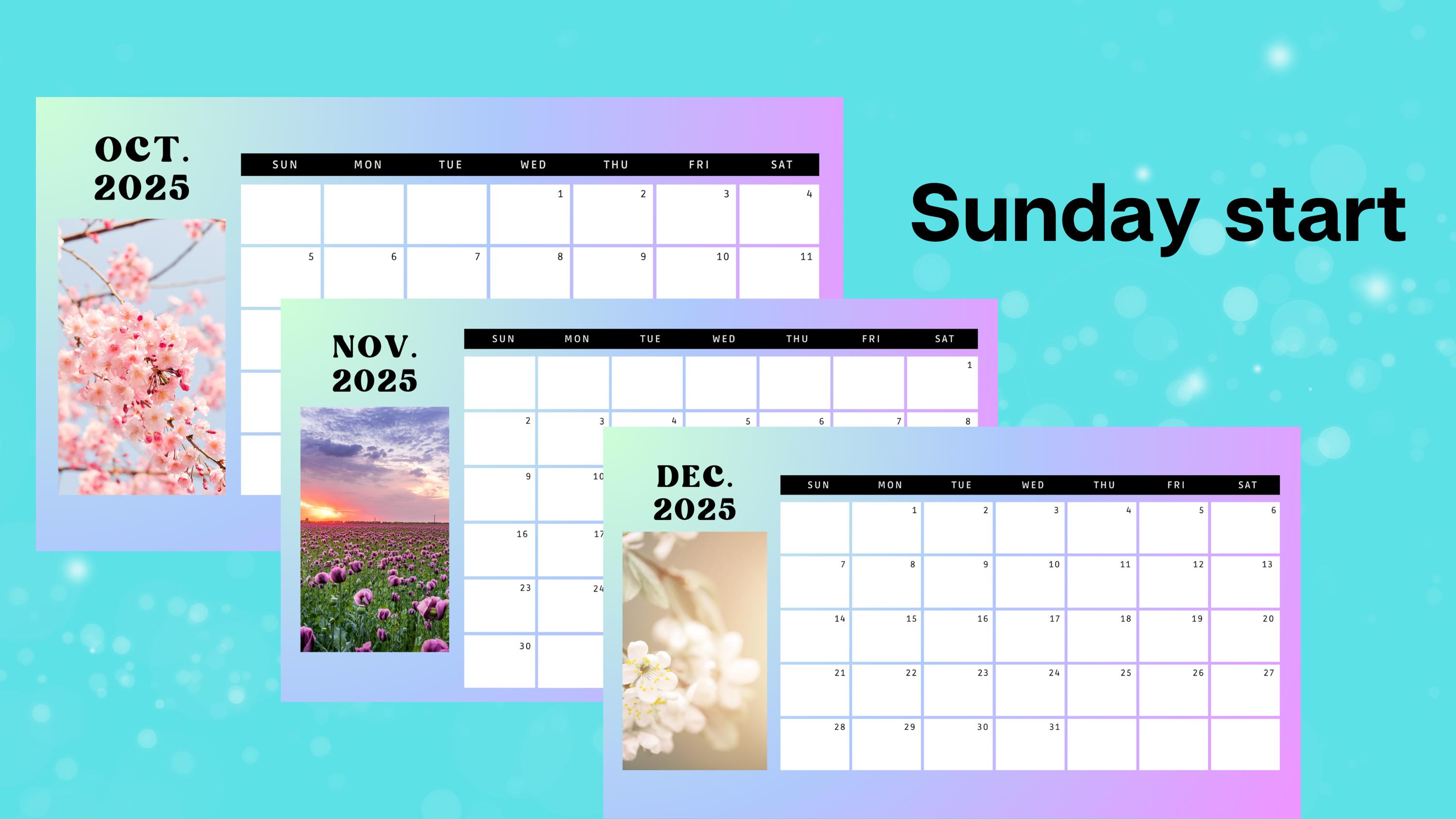 2025-2026 Calendar Bundle | Printable & Editable, Instant Download - Etsy