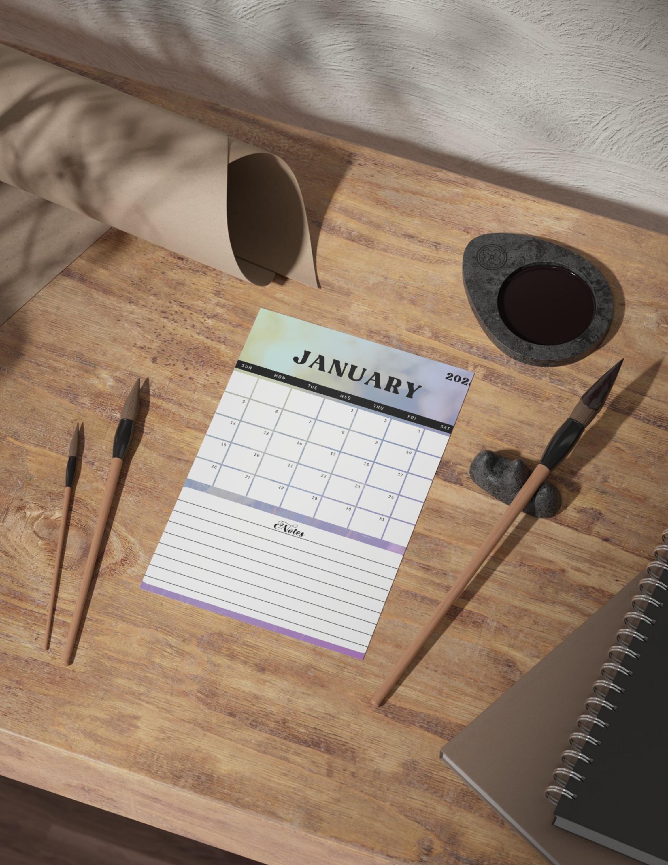 2025 Calendar Template, Sunday Start, Monthly Calendar, Printable PDF ...