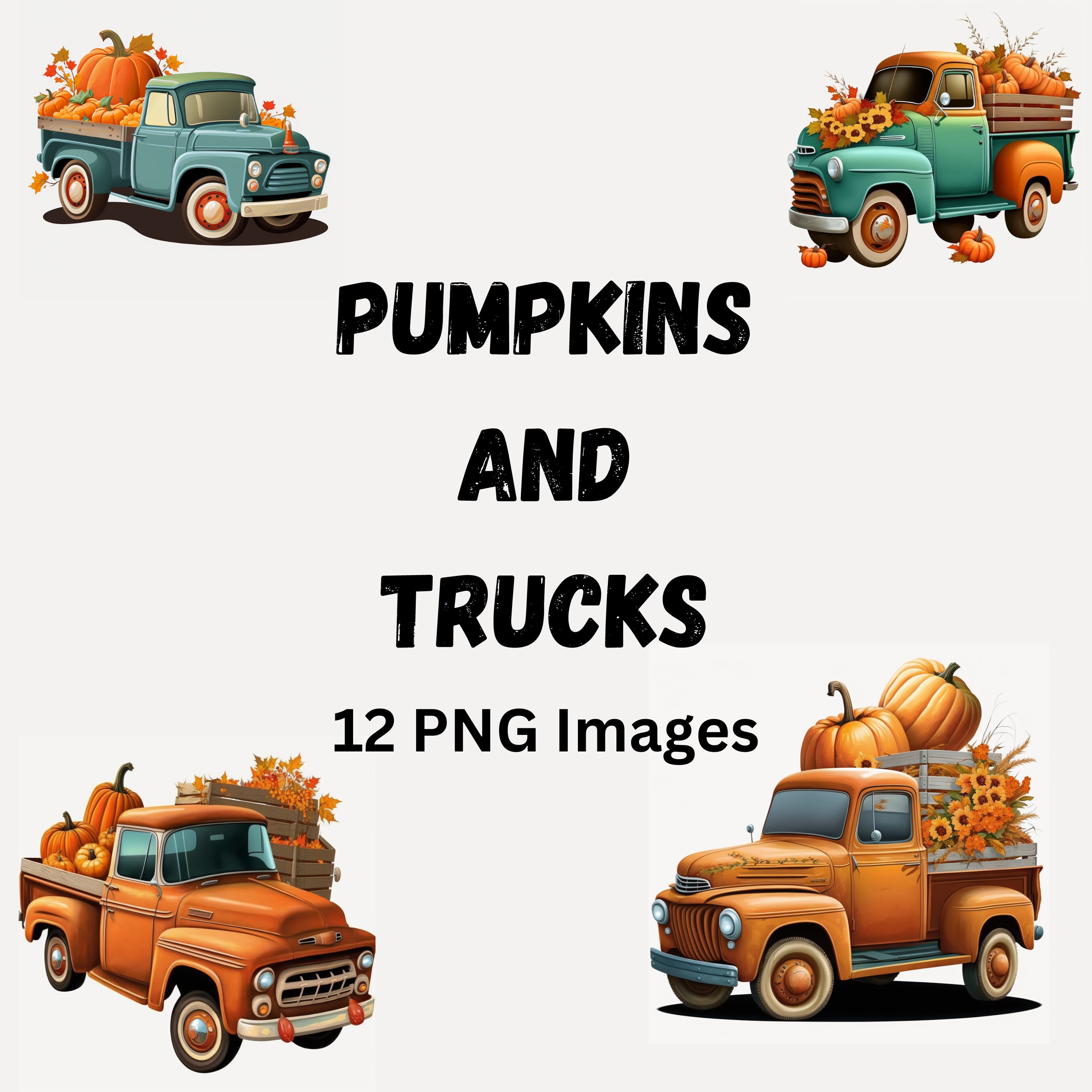 Pumpkins in Trucks Clipart | Fall Autumn Truck | Thanksgiving ...