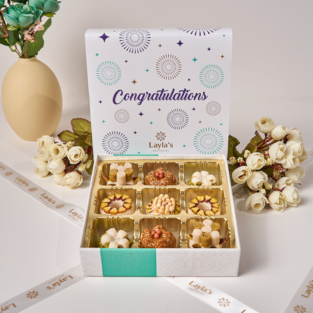 Congrats Sweets Gift Box | Luxury Packaging | Vegan - Gluten Free | 9 ...