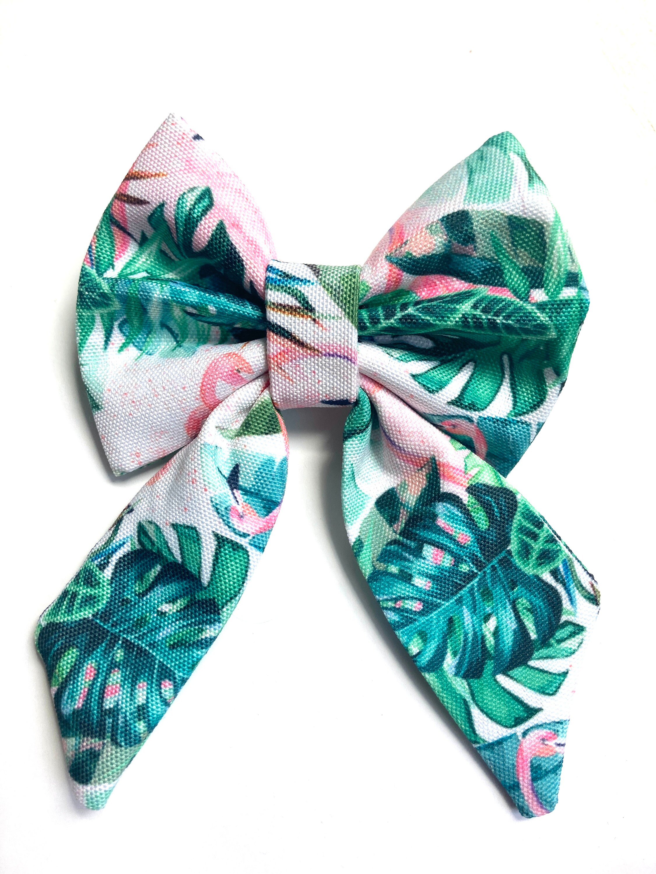 Tropical Pink Flamingo Collar Sailor Bow Tie Set, Dog Bow, Bow Tie for ...