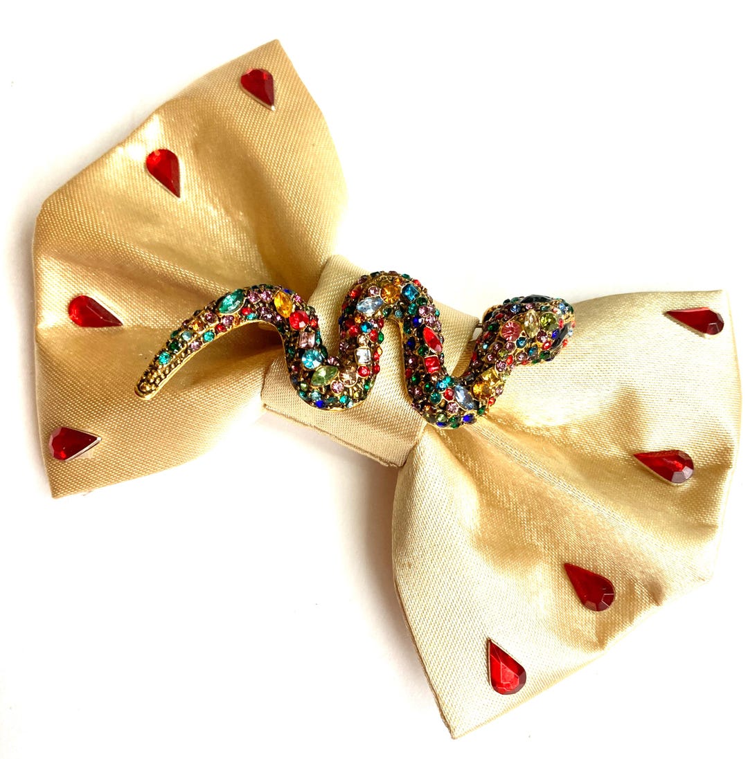 Lunar 2025 Elegance Snake Bow, Radiant Snake Jewel Bow, Bow Tie for Dog ...