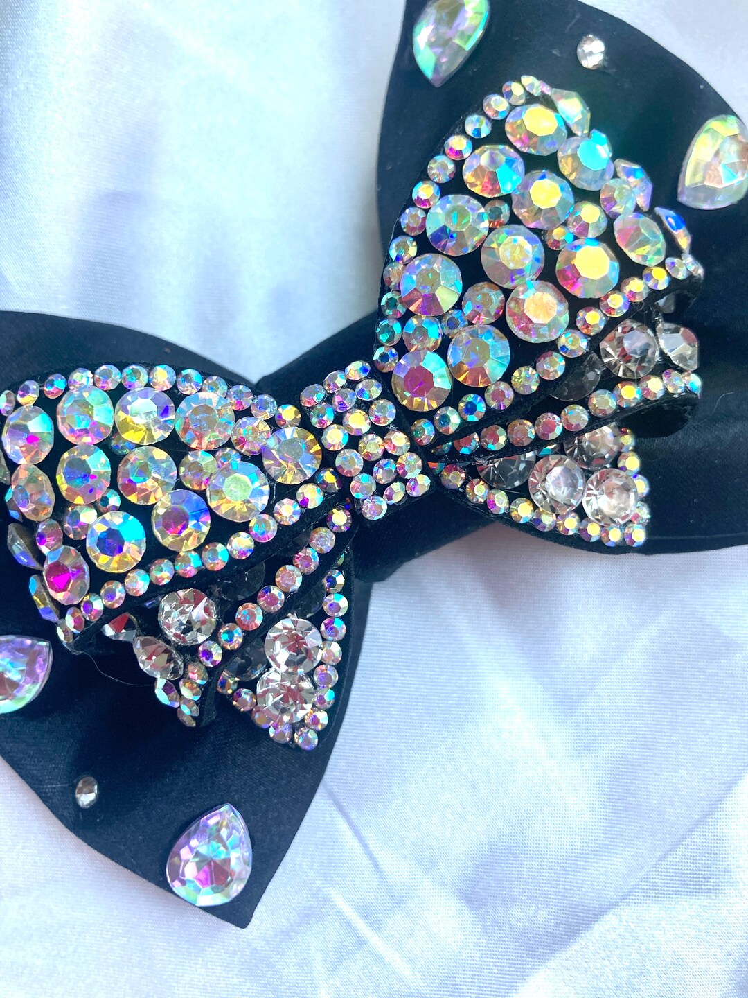 Sparkling Multi-rhinestone Black Elegrance Bow, Custom Made Dog Bow ...