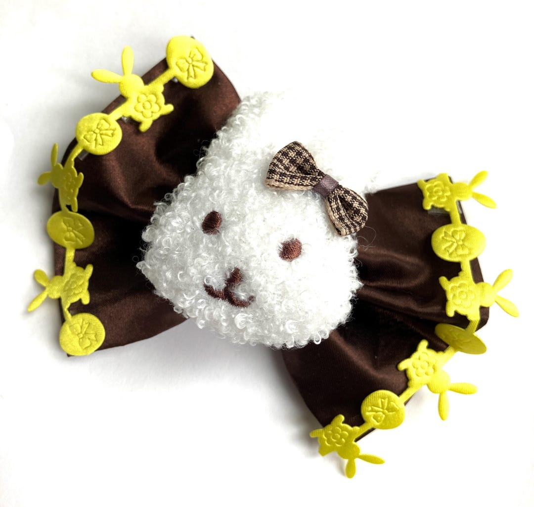 Honey Bunny Easter Satin Bow, , Custom Made Dog Bow, Cat Bow, Bow Tie ...