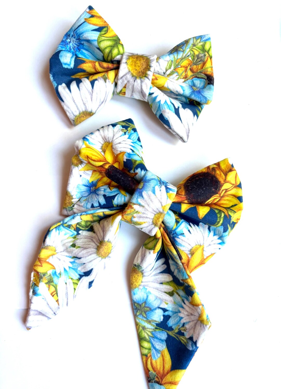 Sunshine and Daisies Blooms Sailor Bow Tie Set, Daisy Flower, Dog Bow ...